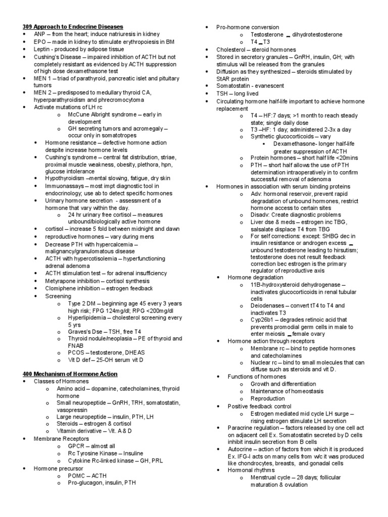 Endocrine Notes (Harrisons) | PDF | Thyroid | Hypothyroidism