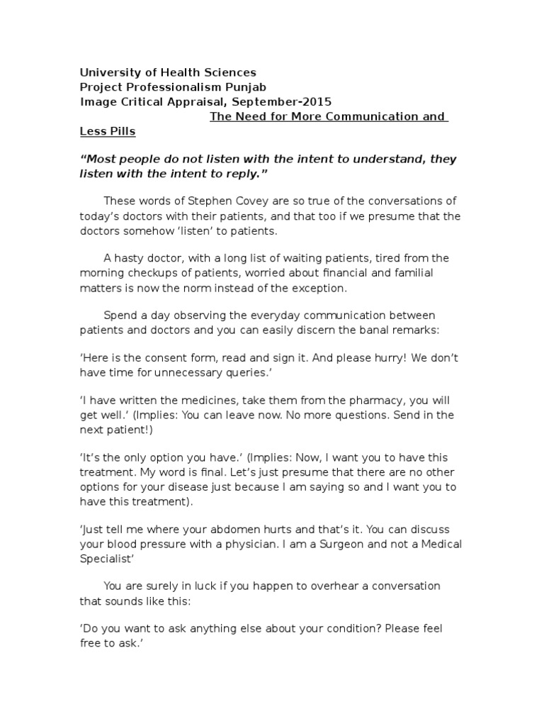 Communication in Medicine | PDF | Physician | Patient