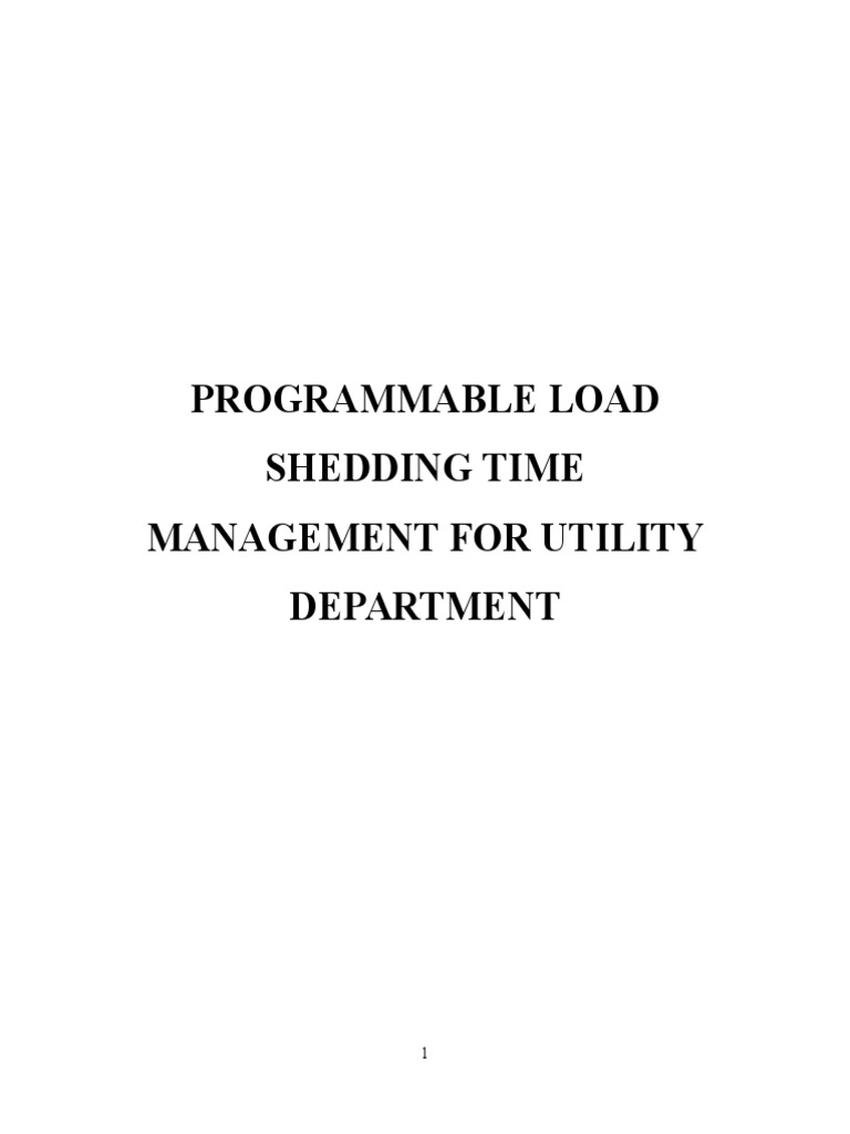 Programmable Load Shedding Time Management For Utility Department | PDF | Random Access Memory ...