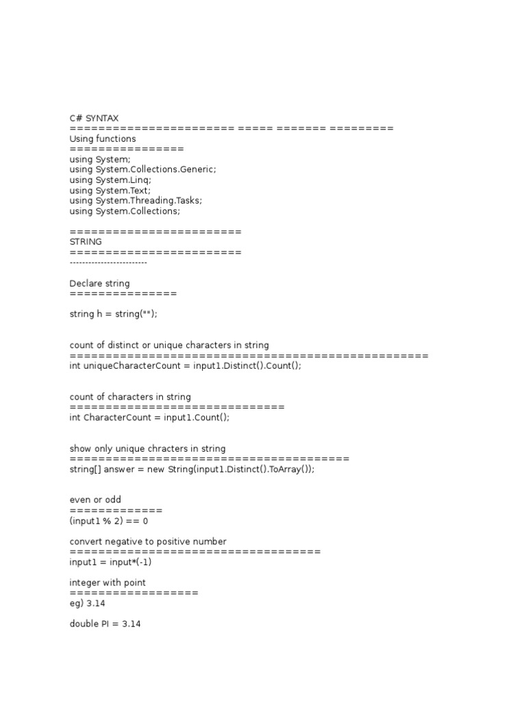CSharp - Programs Very Important | PDF | String (Computer Science) | C ...