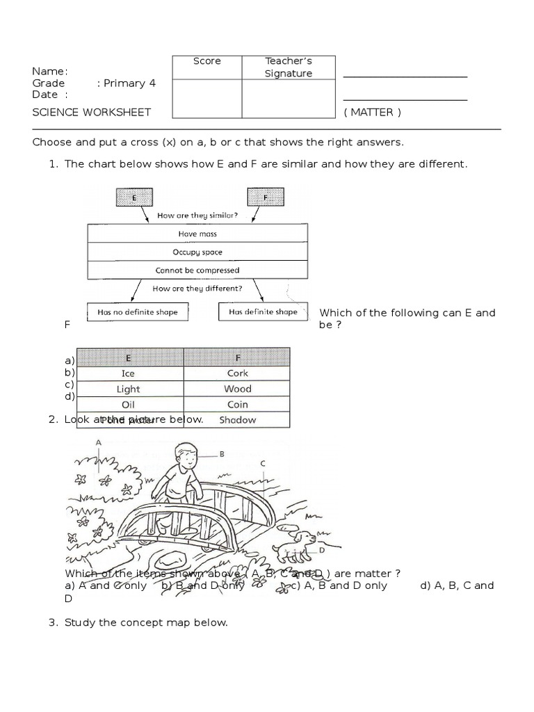 P4 Worksheet Science Chapter 13 Matter Ws | PDF | Liquids | Atmosphere ...