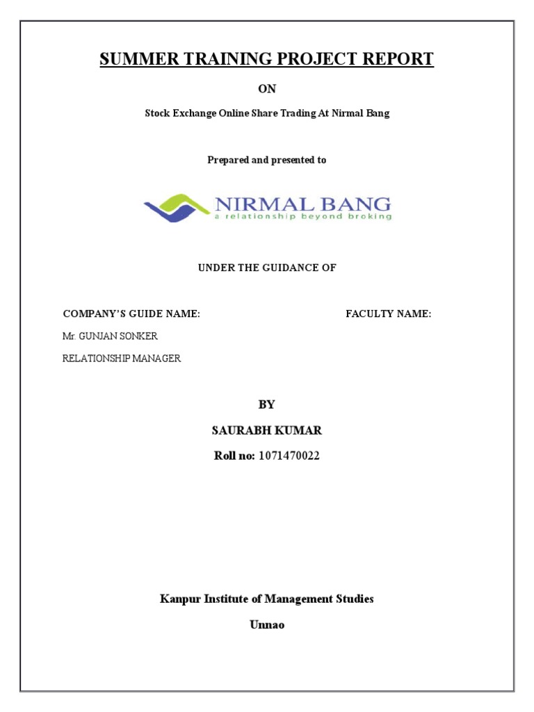 Stock Exchange Online Share Trading at Nirmal Bang | PDF | Stock Market ...