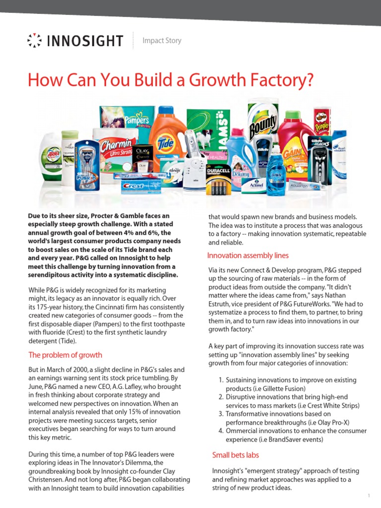 PG Growth Factory Impact Story Innosight | PDF | Procter & Gamble | Innovation
