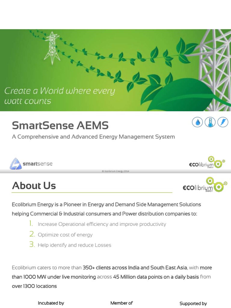 Aems Smartsense Advanced Energy Management System Pdf Energy