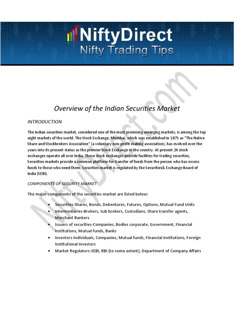 Overview of The Indian Securities Market | PDF