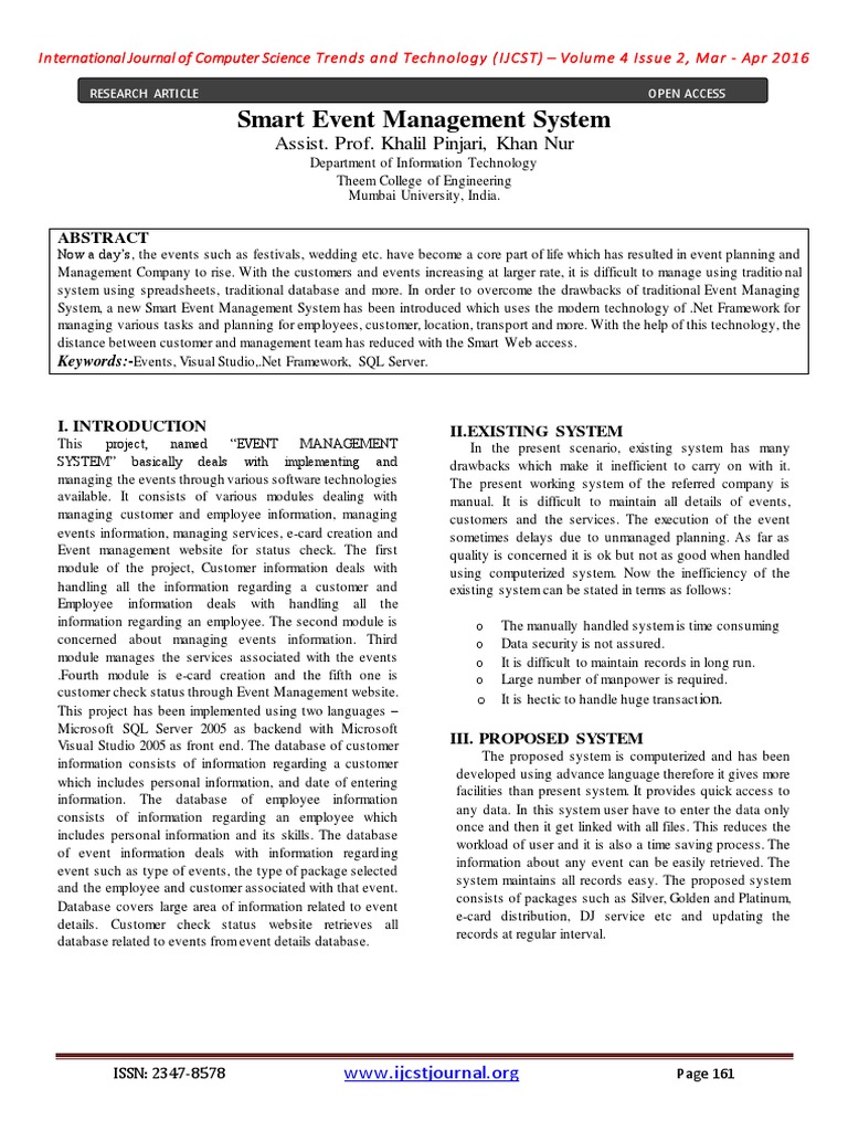 Smart Event Management System | PDF | Graphical User Interfaces | Databases