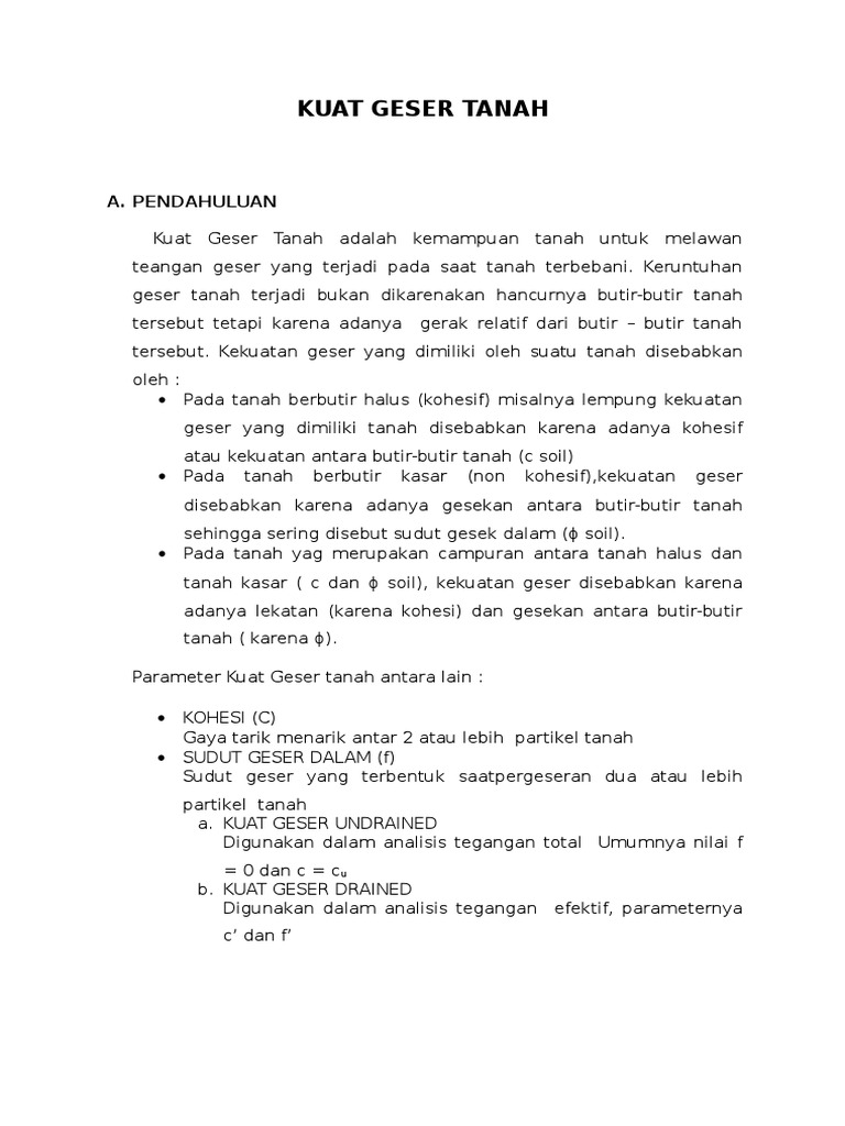 Kuat Geser Tanah | PDF