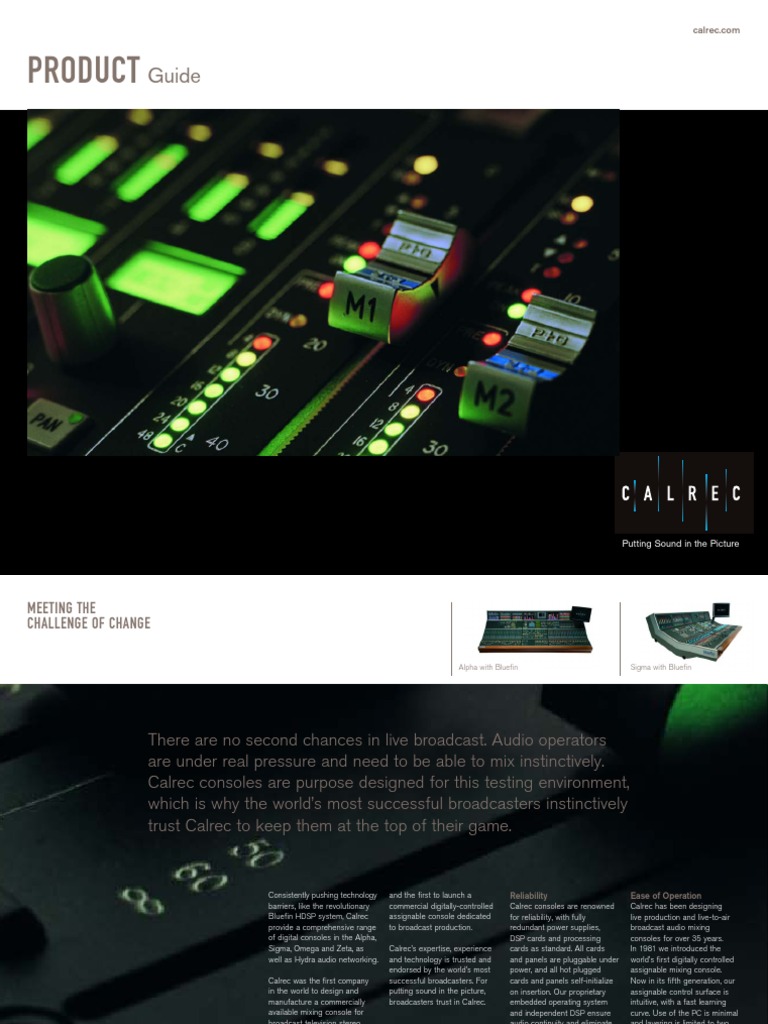 Calrec Broadcast Audio Consoles Guide | PDF | Computer Network | Booting