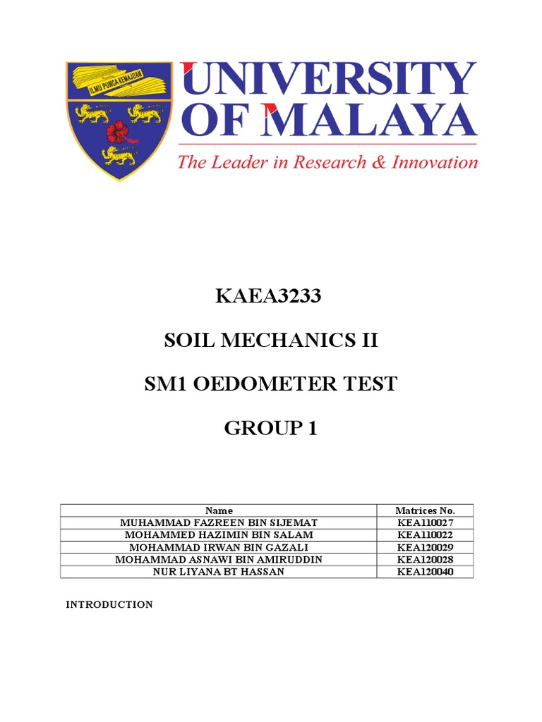 Oedometer Test | PDF | Nature | Civil Engineering