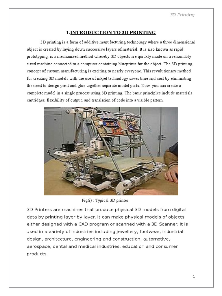 3D Printing | PDF | 3 D Printing | 3 D Modeling