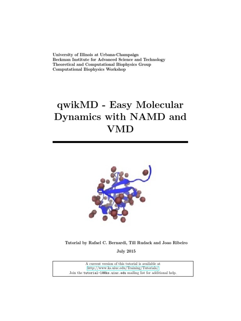 Qwikimd Tutorial | PDF | Molecular Dynamics | Force Field (Chemistry)