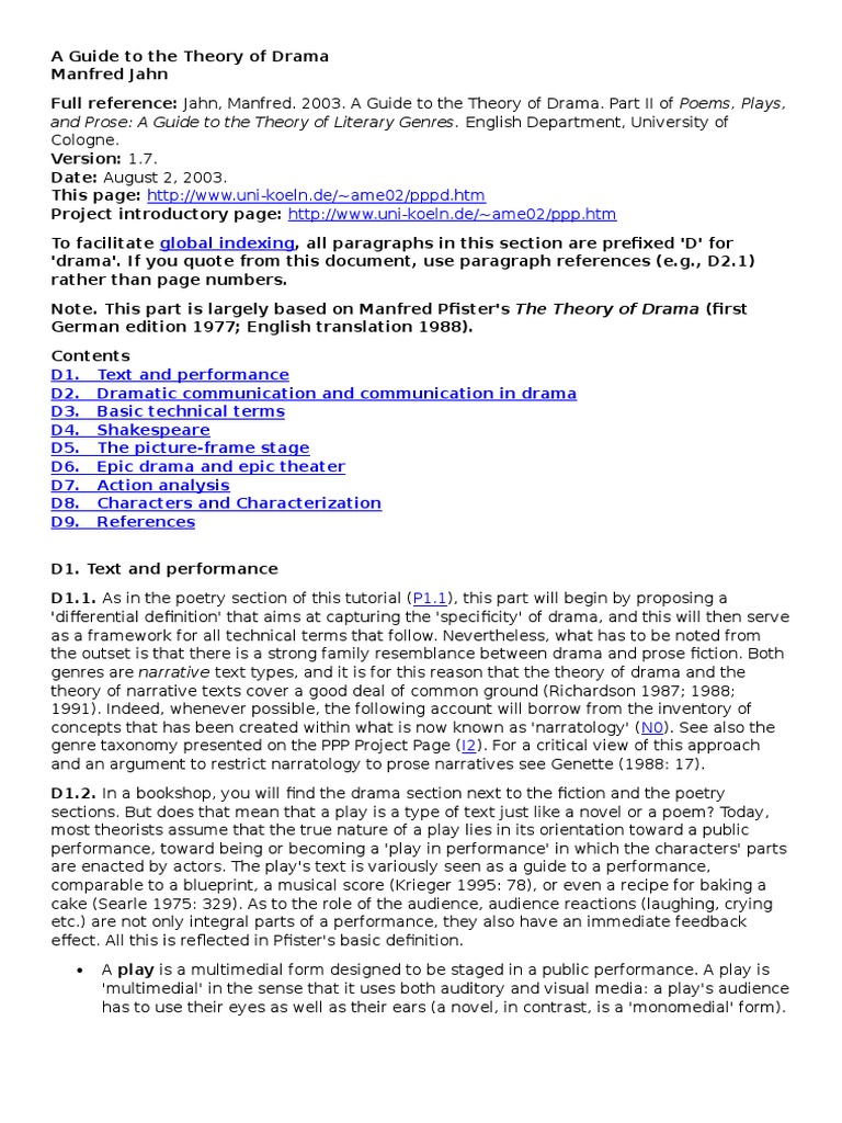 A Guide To The Theory of Drama | PDF | William Shakespeare | Narration