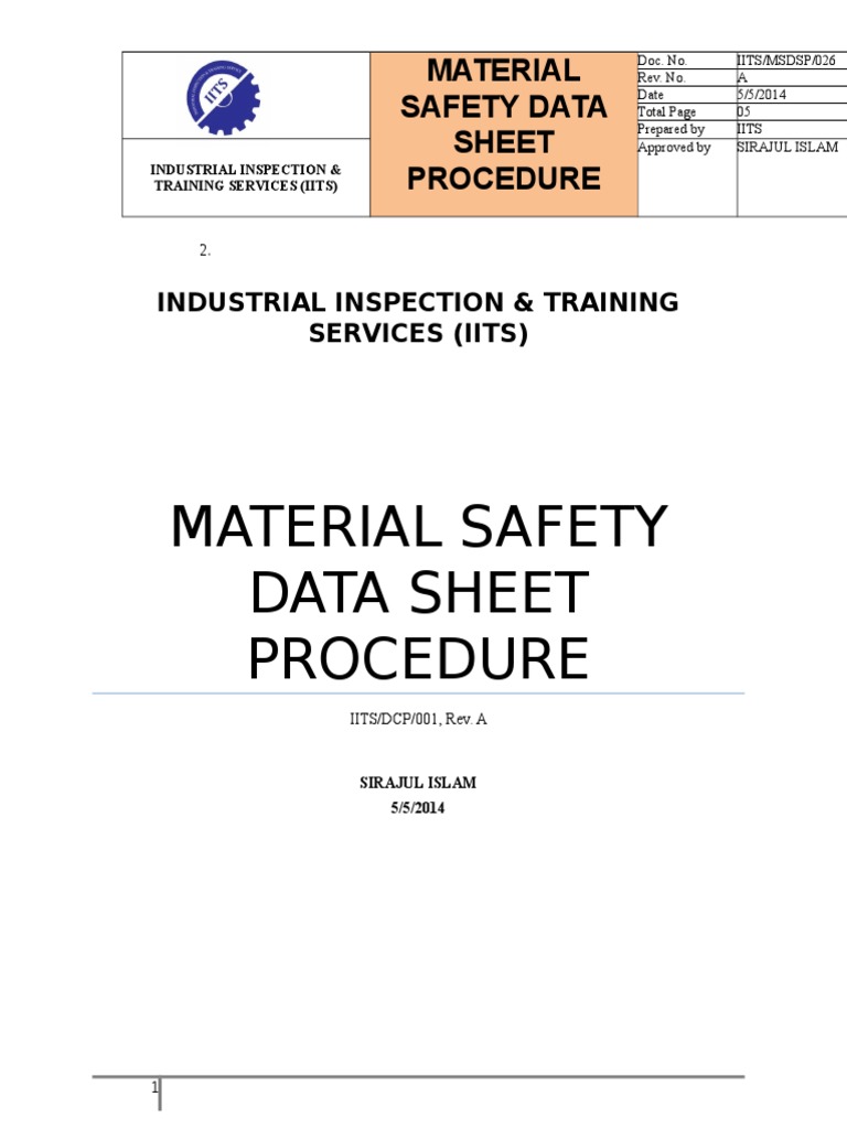 Procedure for Managing MSDS and Labels | Technology | Computing