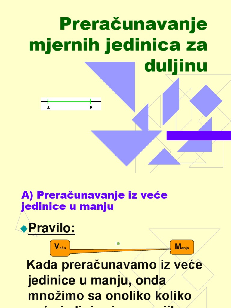 Preracunavanje Mjernih Jedinica Za Duljinu | PDF