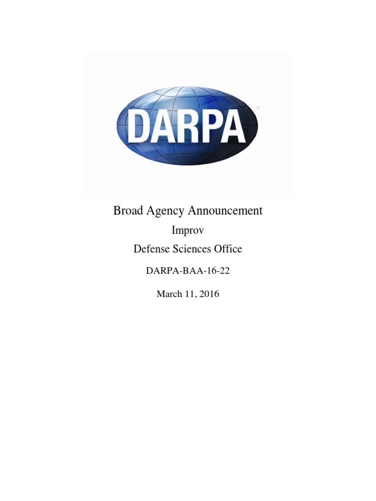 DARPA Improv BAA Announcement 2016 | PDF | Classified Information In ...
