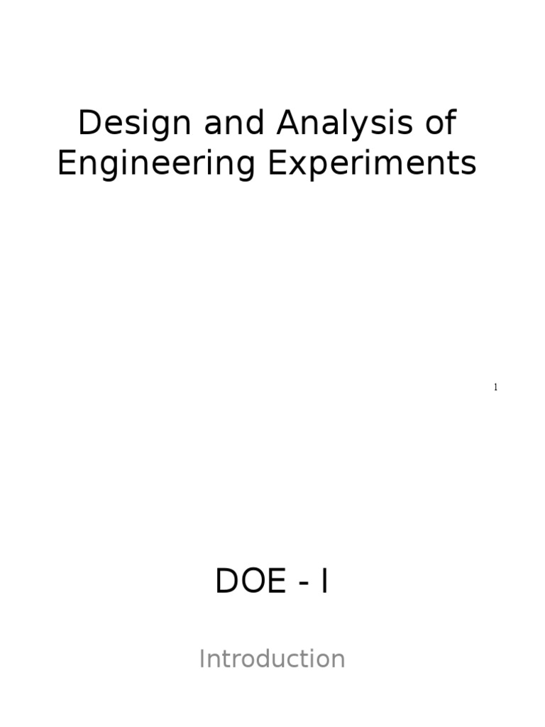 DOE Course - Lecture #1 | PDF | Experiment | Mathematical Model