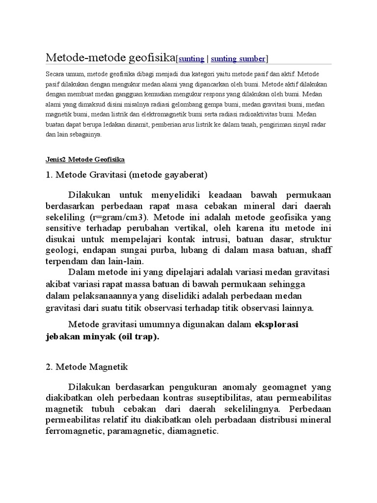 Metode Geofisika | PDF