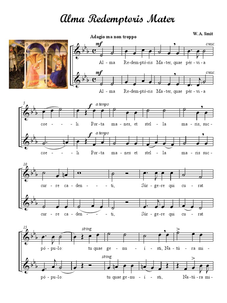 Alma Redemptoris Mater - SA - W.A. Smit | PDF