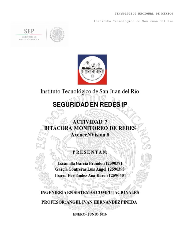 ACT 7 Bitácora Monitoreo de Redes | PDF | Red de computadoras | Internet