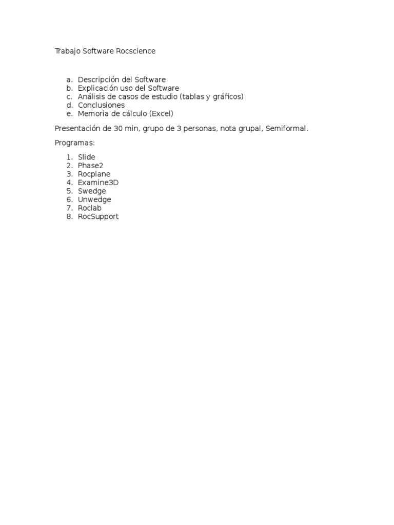 Trabajo Software Rocscience | PDF | Informática | Tecnología
