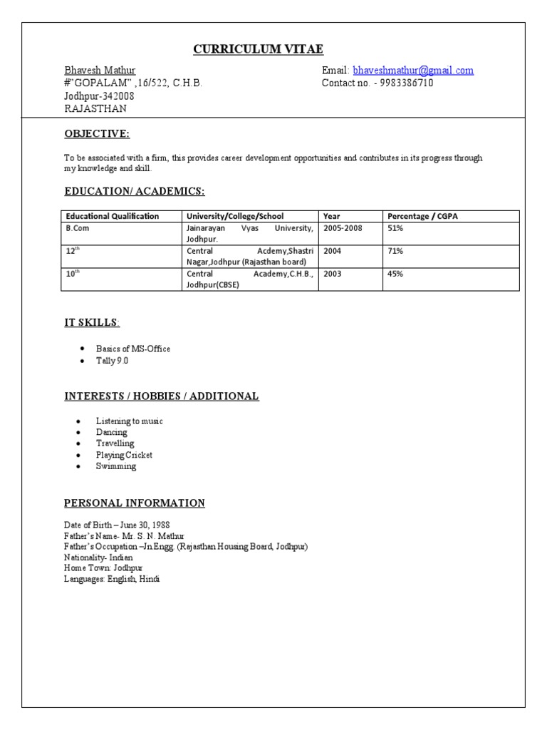 Bhavesh - CV | PDF