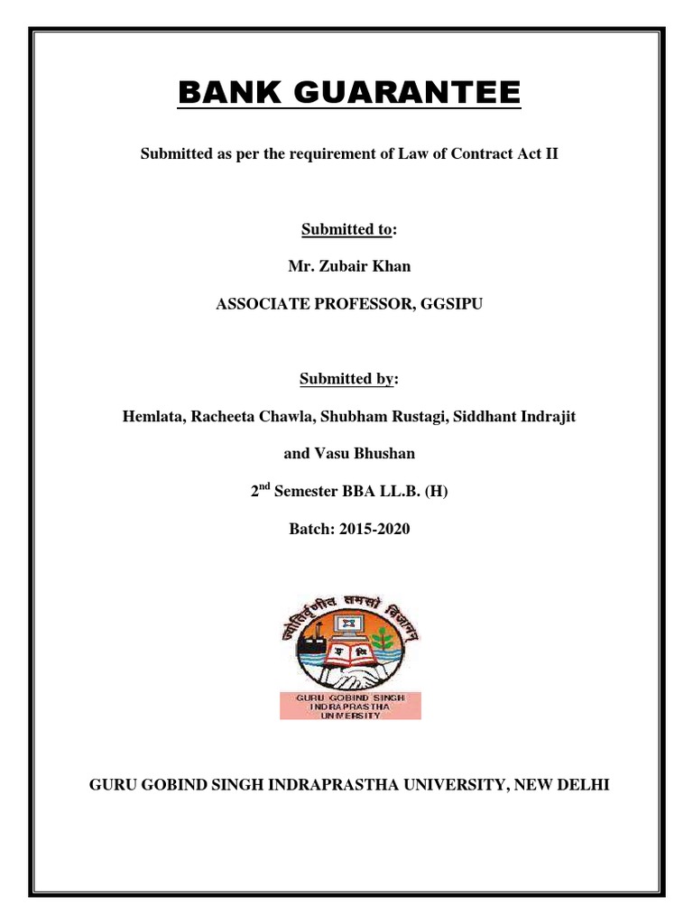 Bank Guarantee | Guarantee | Banks