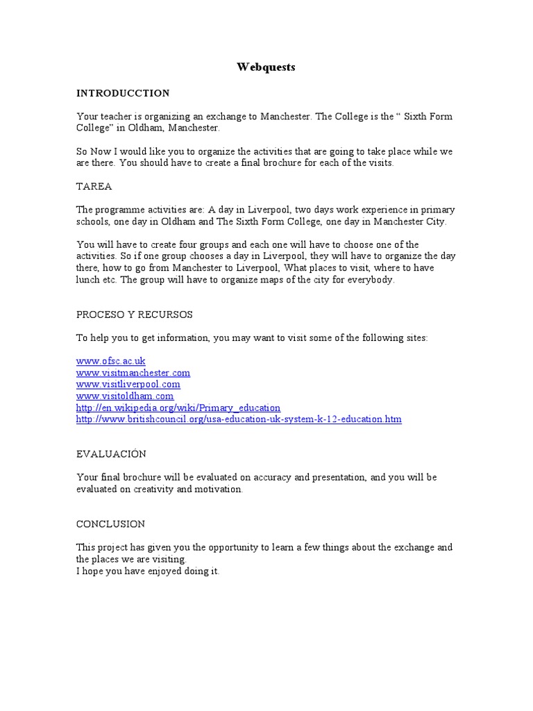 Webquests Exchange | PDF