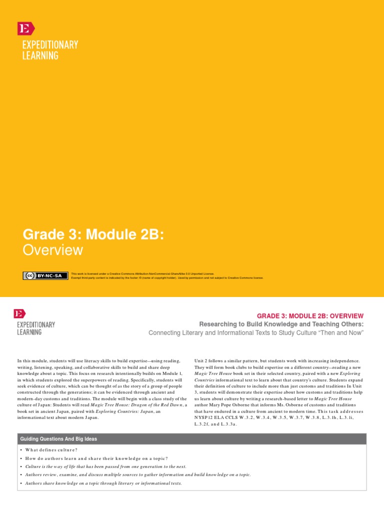 Grade 3: Module 2B | PDF | Verb | Reading (Process)