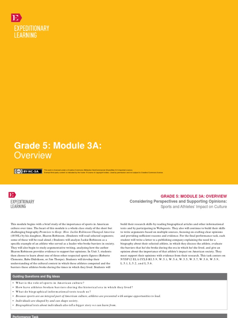 Grade 5: Module 3A | PDF | Common Core State Standards Initiative ...