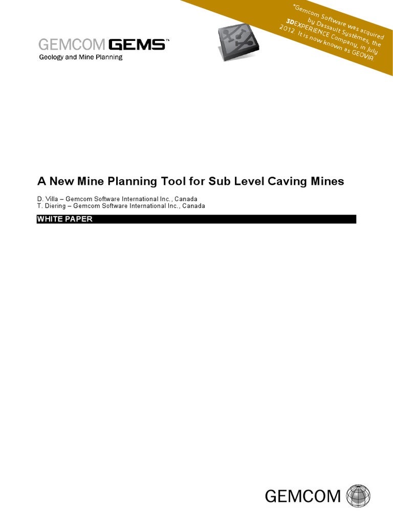 GEOVIA MinePlanning-SublevelCaving | PDF | Tunnel | Mining