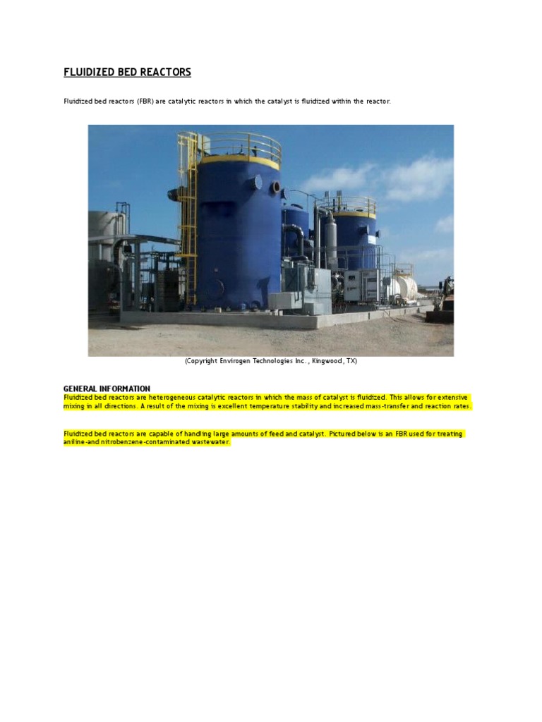 Fluidized Bed Reactors | PDF | Fluidization | Chemical Reactor