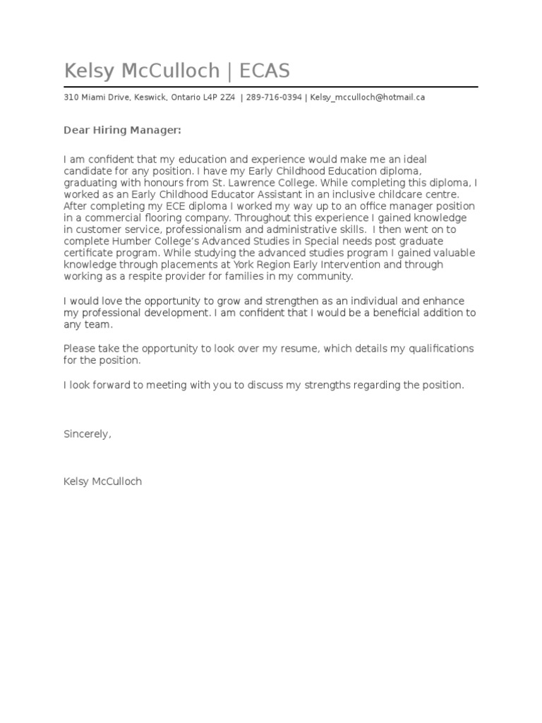 Basic Cover Letter | PDF