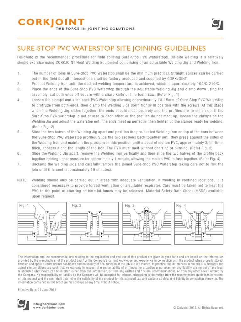 Sure-Stop PVC Waterstop Site Joining Guideline | PDF | Welding ...
