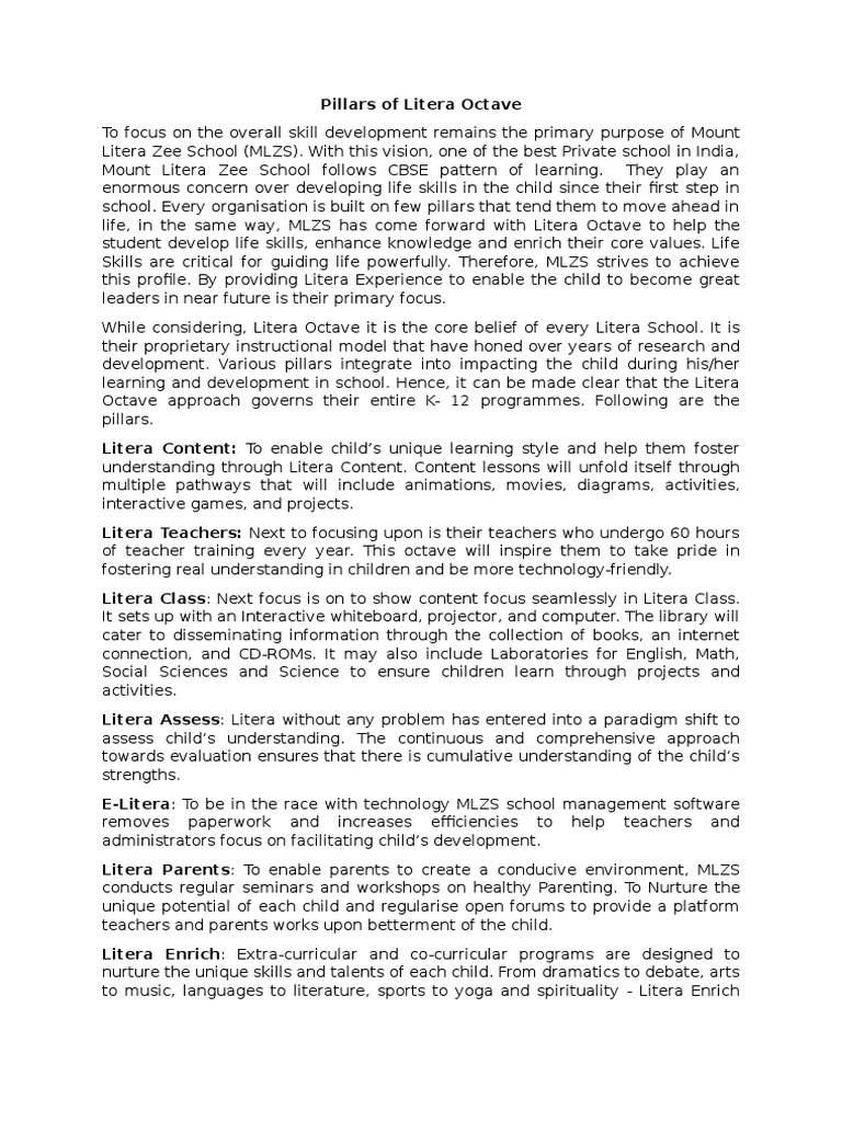 Mount Litera Zee School - Litera Octave | PDF | Communication | Learning
