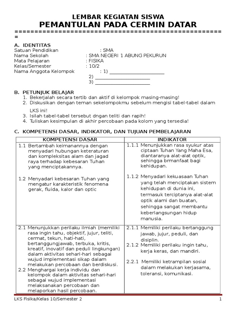 LKS Cermin Datar | PDF | Seni