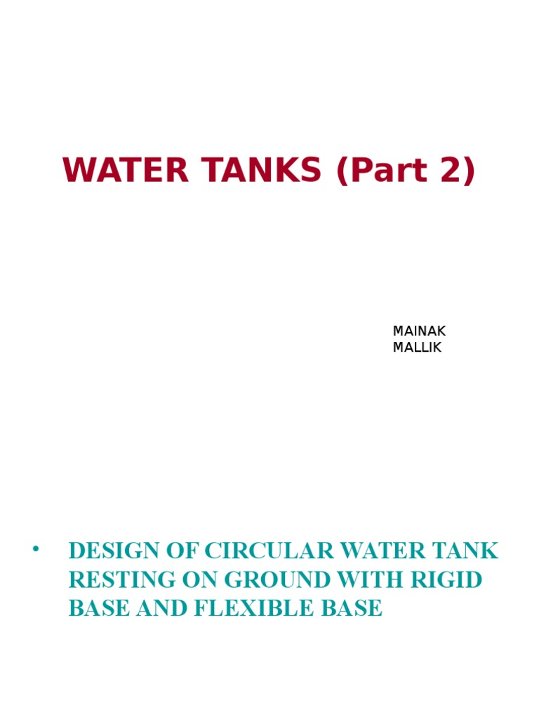 Water Tanks 1 | PDF | Stress (Mechanics) | Bending