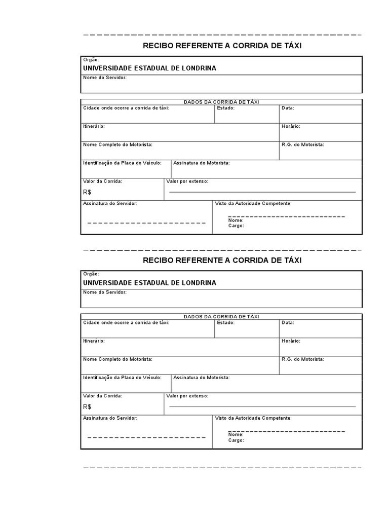 Recibo de Taxi | PDF