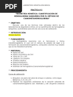 Determinación de Hemoglobina (HB) Con Reactivo de Drabkin | PDF ...