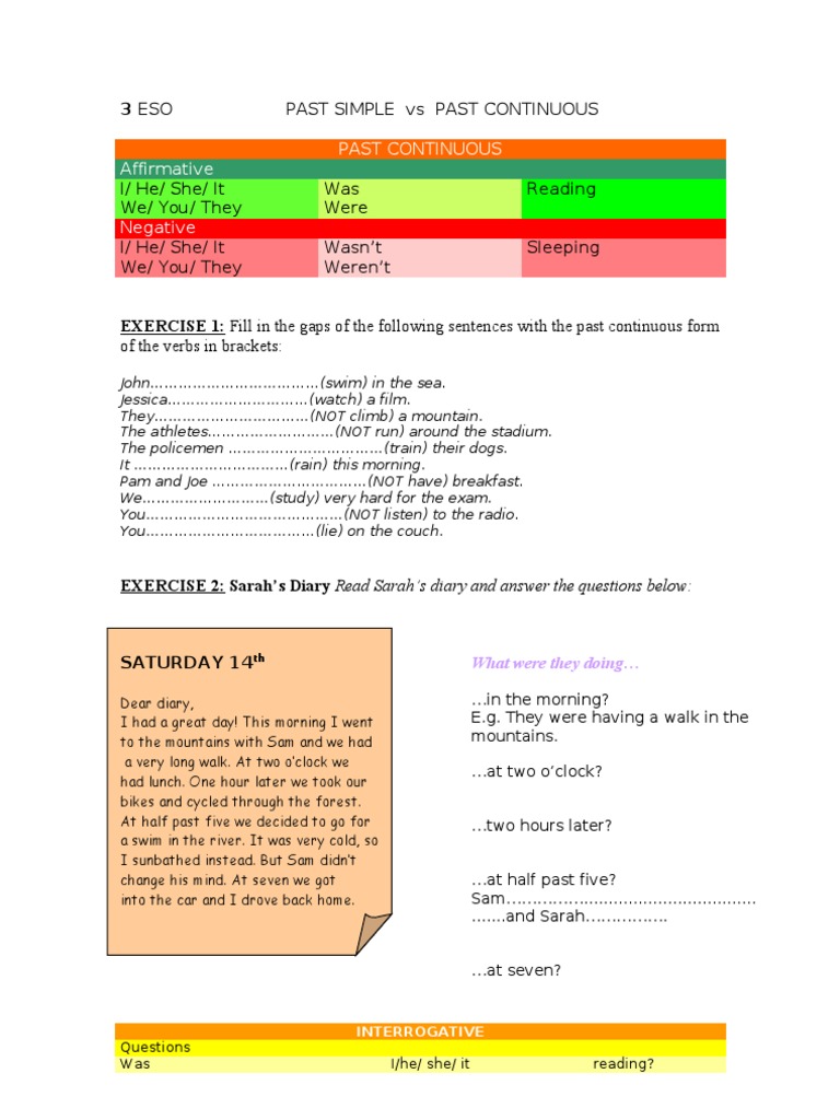 Review Past Simple Vs Continuous | PDF | Foreign Language Studies | Art