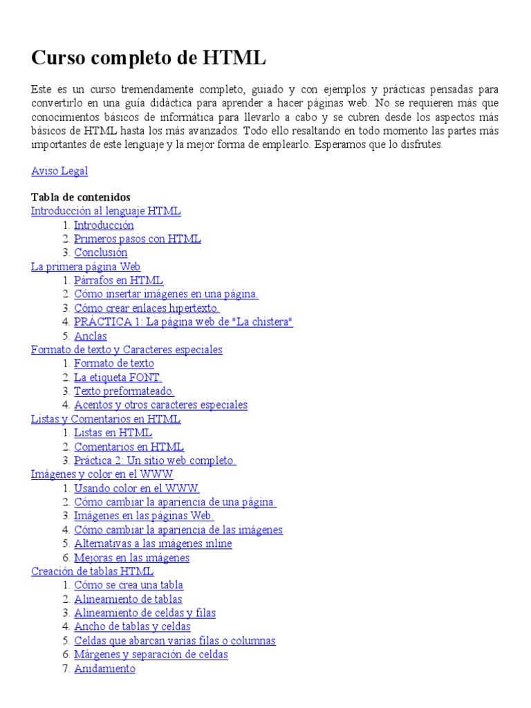 Curso Completo de HTML | PDF | HTML | Navegador web