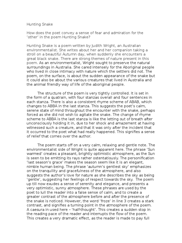 Hunting Snake | PDF | Indigenous Australians | Poetry