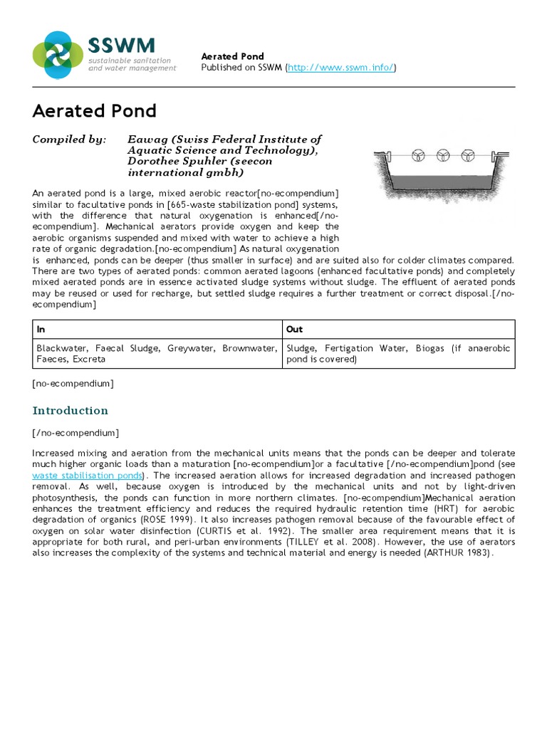 Aerated Pond | Download Free PDF | Sewage Treatment | Anaerobic Digestion