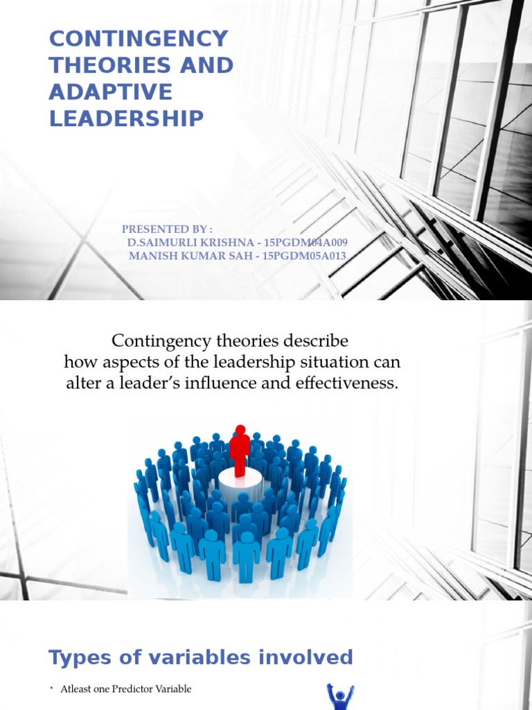 Contingency Theories and Adaptive Leadership | PDF | Leadership ...