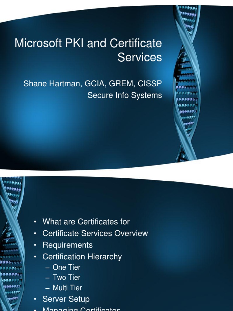 Microsoft PKI Guide for IT Pros | PDF | Public Key Certificate ...