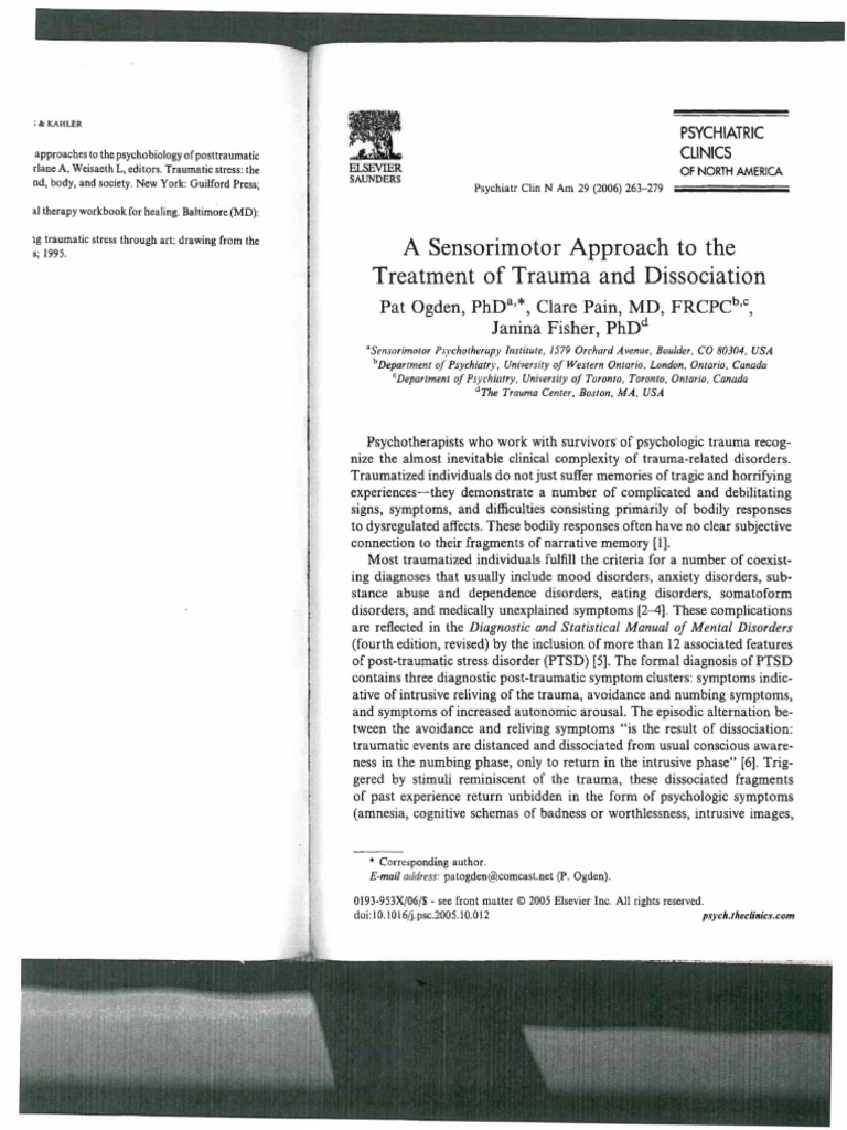 Pat Ogden Sensorimotor Therapy | PDF | Psychological Trauma | Psychotherapy