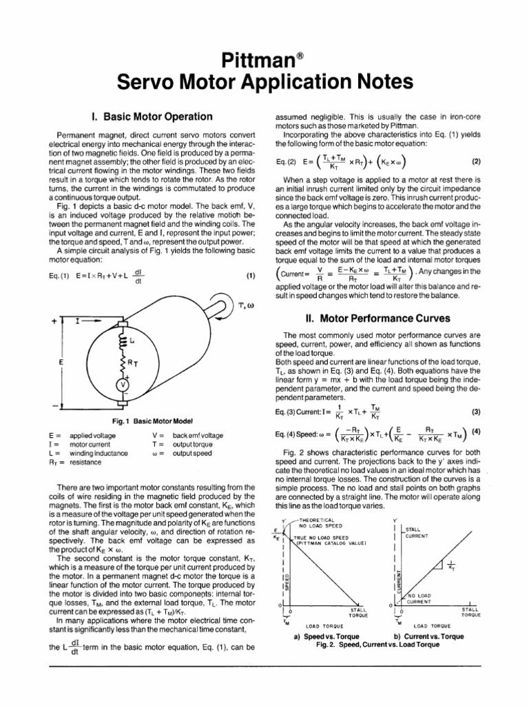 Servo Motor Application Notes | PDF