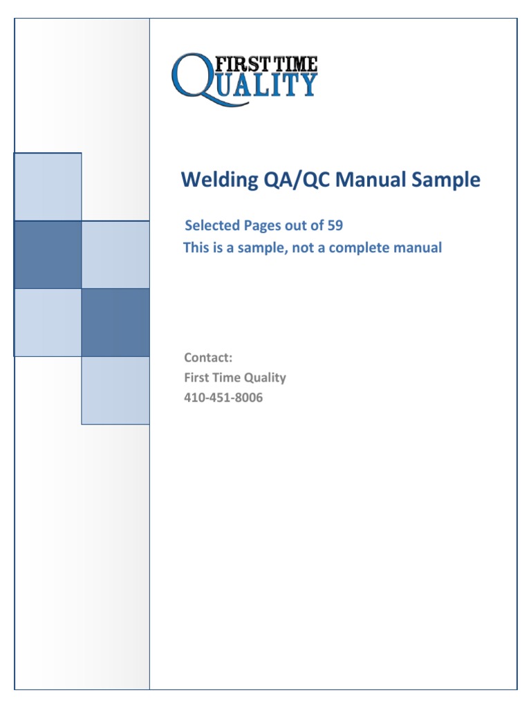 Welding Quality Manual Sample | PDF | Quality Assurance | Specification ...