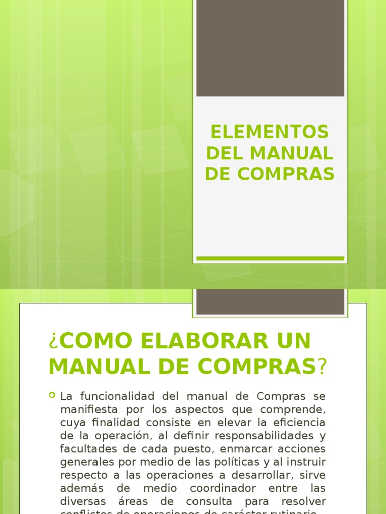 Elementos Del Manual de Compras | Descargar gratis PDF | Business | Science