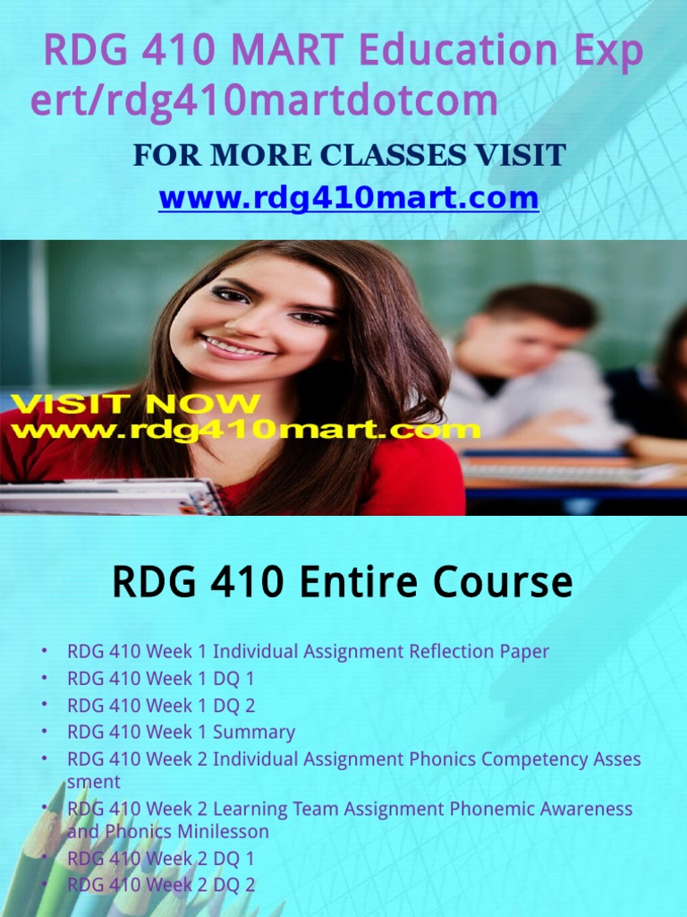 RDG 410 MART Education Expert/rdg410martdotcom | PDF | Phonics | Lesson ...