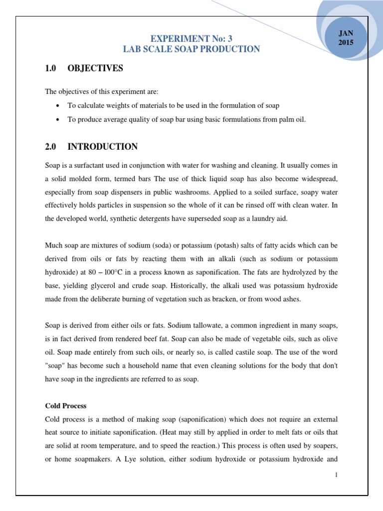 Lab Scale Soap Production Experiment | PDF | Soap | Sodium Hydroxide